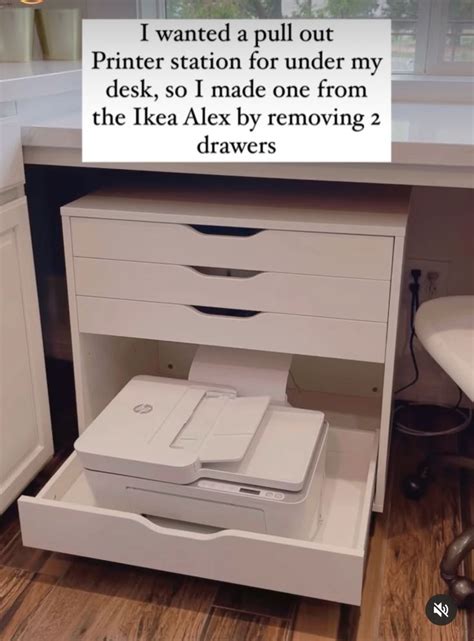 A Printer Station For Under My Desk So I Made One From The Ikea Alex By