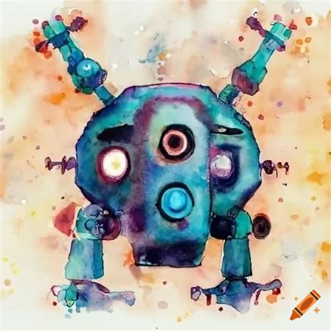 A Blue Eyed Quadruped Robot Very Tiny In Size Schematic On Craiyon