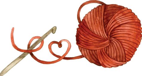 Crochet Hook And Ball Of Yarn Clipart