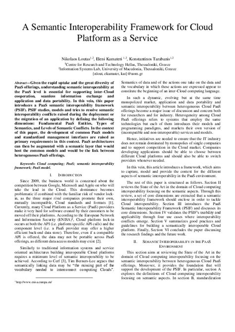 doc a semantic interoperability framework for cloud platform as a service eleni kamateri