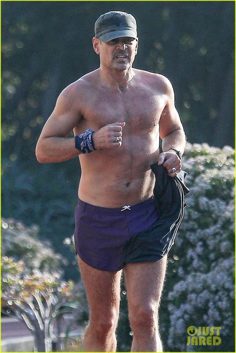 Colin Farrell Runs Laps Shirtless For His Sunday Workout Photo