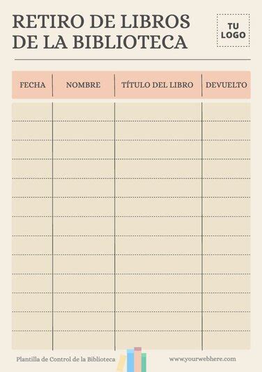 Crea una Ficha de Préstamo de Libros gratis