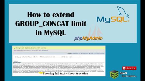 how to increase group concat limit in mysql mysql and group concat maximum length youtube