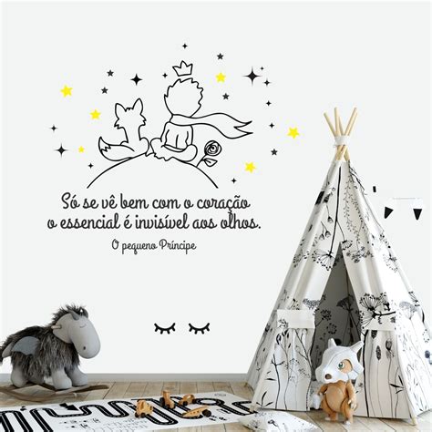 Adesivo de Parede O Pequeno Príncipe Adesivo decorativo frase o