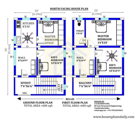 20x30 Best North Facing House Plan With Vastu House Designs And Plans