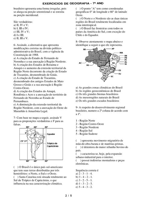 Prova De Geografia 7 Ano 2 Bimestre Respostas ENSINO