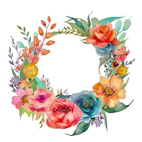 Ilustración de marco floral acuarela Foto Premium