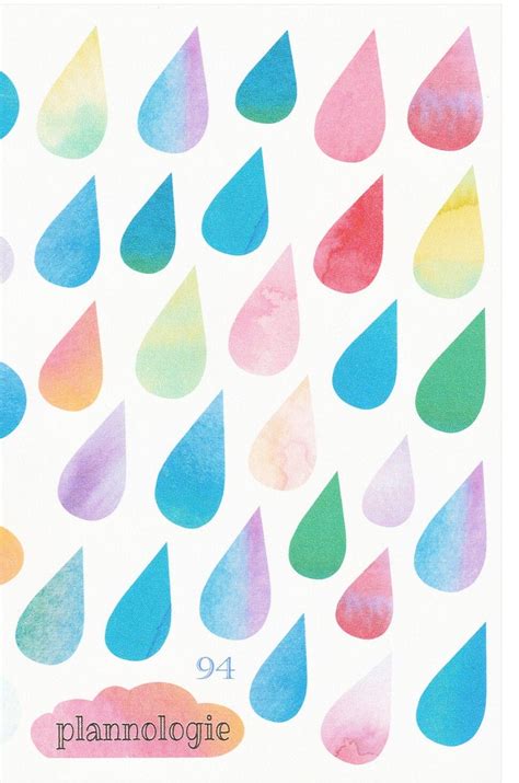 Watercolor Cloud And Raindrop Stickers Planner Stickers Etsy