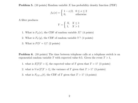 solved problem 5 10 points random variable x has