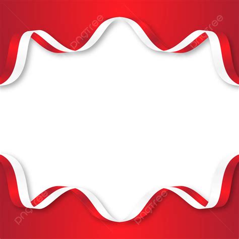 Pita Merah Putih Bendera Indonesia Atau Clipart Bingkai Perbatasan