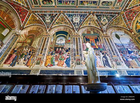 Siena Tuscany Italy The Cathedral Piccolomini Library With Frescoes