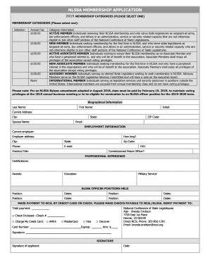 Fillable Online Membership Application Form Ncsl Org Fax Email Print
