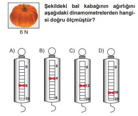 5 Sınıf Fen Bilimleri Test 6 Kuvvetin Ölçülmesi ve Sürtünme Test Çöz