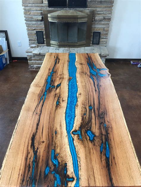 EXAMPLE Epoxy Resin River Tab Live Edge Slab Table This Etsy Wood