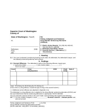 Washington State S Residential Drug Offender Sentencing Doc