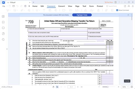 Irs Form 709 For 2023 Printable Forms Free Online