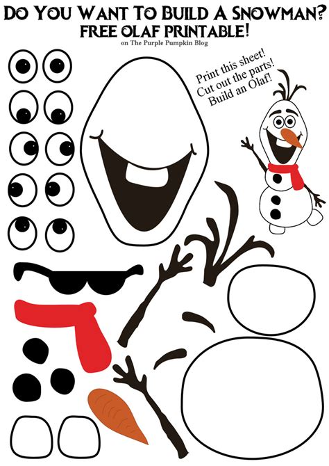 FREE Olaf Themed Build A Snowman Printables