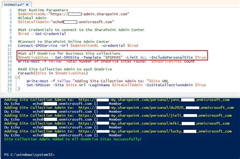 is there any powershell script to list all onedrive and sharepoint online locations where a