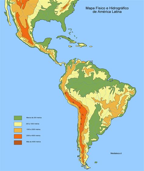 A O Nuevo Cache Condici N Mapa Fisico Politico De America Completo Al
