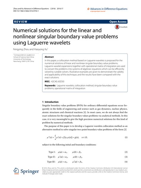 pdf numerical solutions for the linear and nonlinear singular boundary value problems using