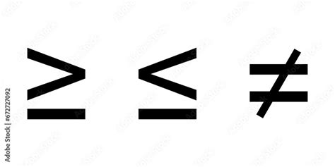 Inequality Sign Or Symbol Isolated Less Than Greater Than And Equal