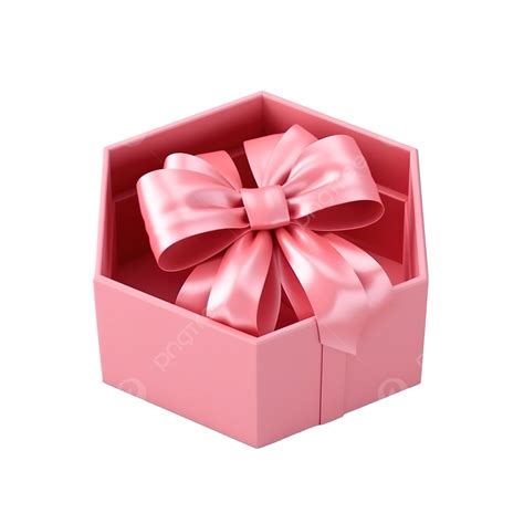 빨간색 활이 비어 있는 분홍색 열린 선물 상자 격리된 크리스마스 및 새해 개념 최소한의 추상 3d 그림 또는 3d 렌더링 3d