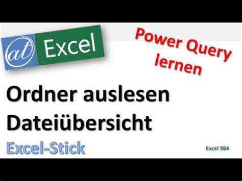 Ordner Auslesen Alle Dateien Listen Power Query Lernen Excel