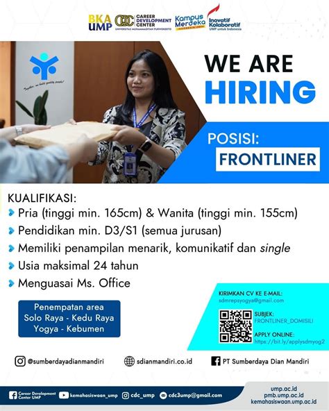 PT SUMBERDAYA DIAN MANDIRI Career Development Center UMP