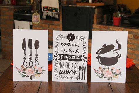 Quadros Decorativos Cozinha Panela e Talheres Branco Copa Sala Àrea