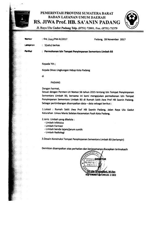 Detail Contoh Surat Izin Limbah B3 Koleksi Nomer 21