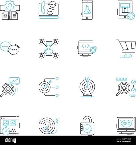 Marketing Identity Linear Icons Set Branding Logos Promotion