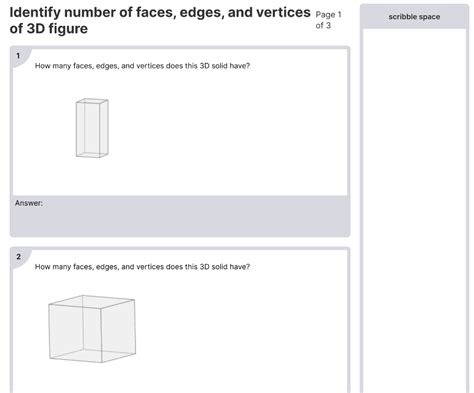 identify number of faces edges and vertices of 3d figure worksheets [pdf] 6 ns c 8 6th