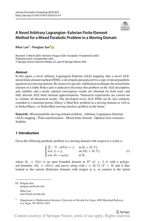 a novel arbitrary lagrangian eulerian finite element method for a mixed parabolic problem in a