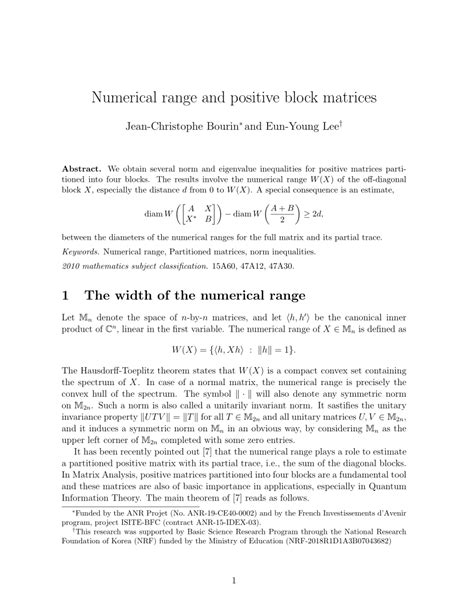 pdf numerical range and positive block matrices
