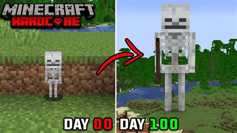 I Survived 100 Days As A SKELETON In Minecraft Hardcore YouTube