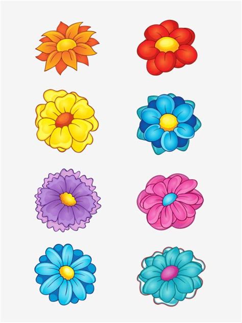 Material De Decoración Flor Color Dibujos Animados Planta PNG dibujos