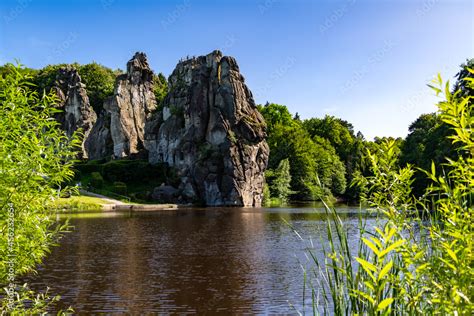 Externsteine Teutoburger Wald Attraktion Monument Sehenswürdigkeit