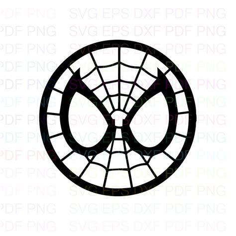 Spider Man Face Circle Silhouette Svg Dxf Eps Pdf Png Cricut Etsy