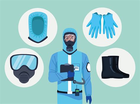 trabajador de bioseguridad con elementos de equipo para protección