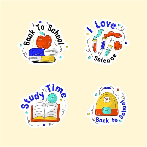 Premium Vector Hand Draw Education Stickers Collection