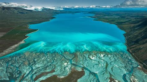 Lake Tekapo With Aoraki Mount Cook National Park In The Background On