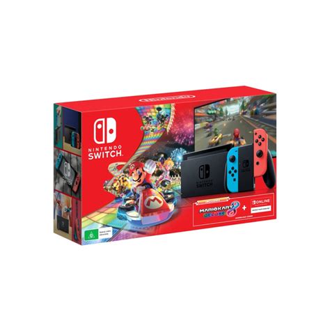 Nintendo Switch Neon Console Mario Kart Deluxe Nso Months Bundle Big W