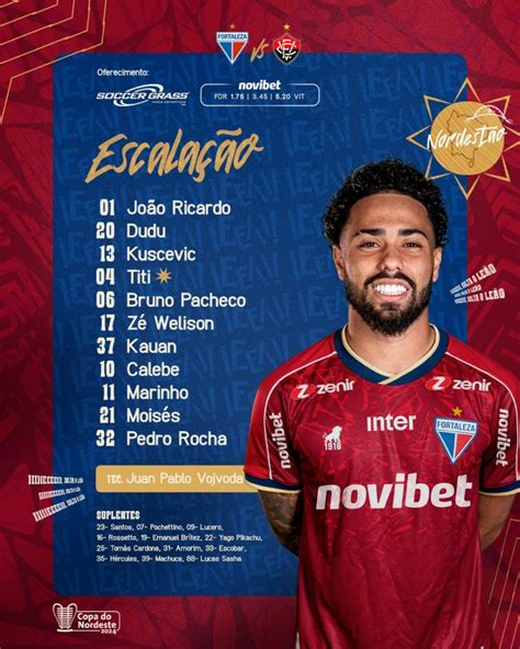 Confira as escalações oficiais de Fortaleza x Vitória Bahia Notícias