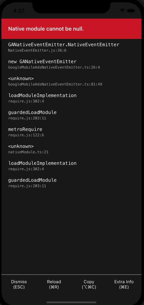 Error On IOS Native Module Cannot Be Null Issue 87 Invertase