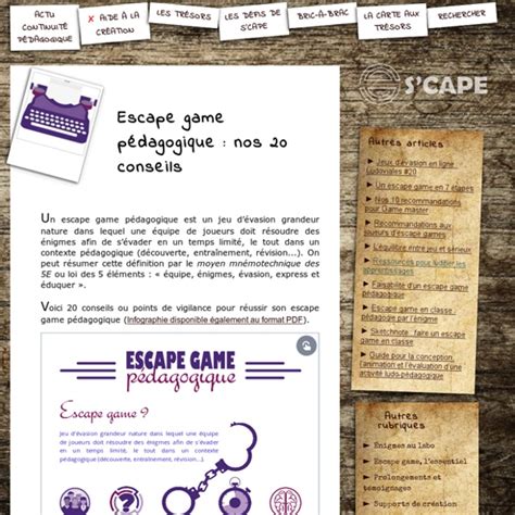 S Cape Escape Game P Dagogique Nos Conseils Pearltrees
