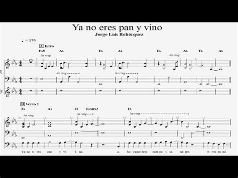 Jorge Luis Bohórquez YA NO ERES PAN Y VINO Partitura 99 exacta