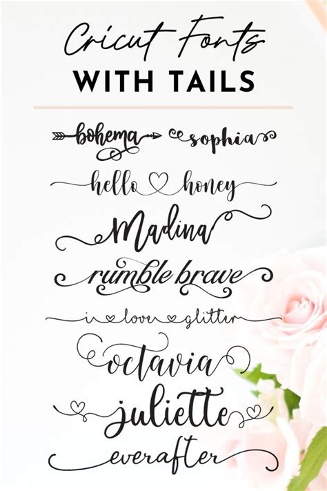 Popular Cricut Cursive Fonts