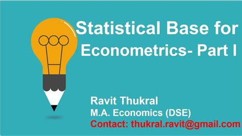 Statistical Base For Econometrics Part 1 YouTube