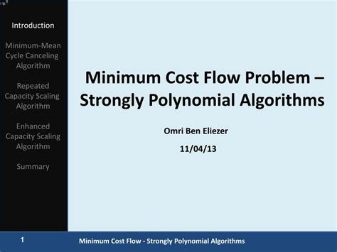 ppt minimum cost flow problem strongly polynomial algorithms powerpoint presentation id