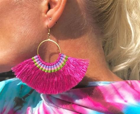 Ibiza Style Oorbellen Roze Bol